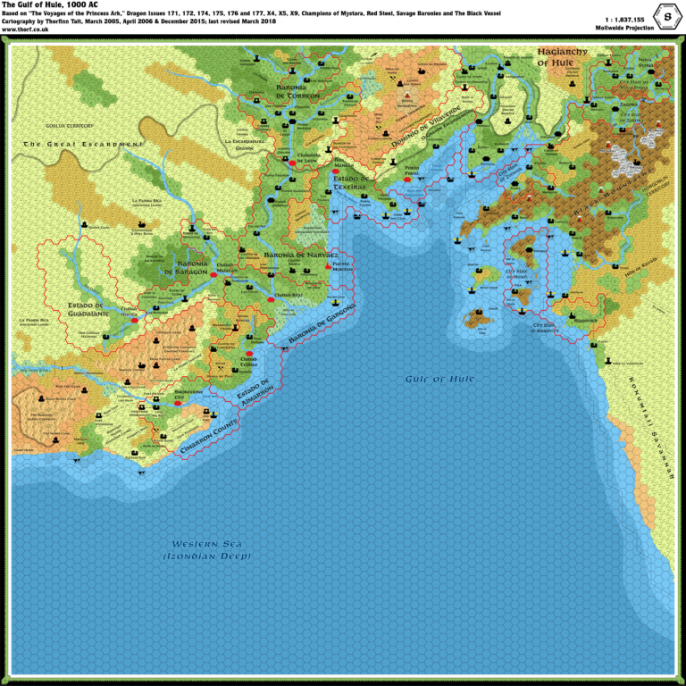 Gulf of Hule, 8 miles per hex | Atlas of Mystara