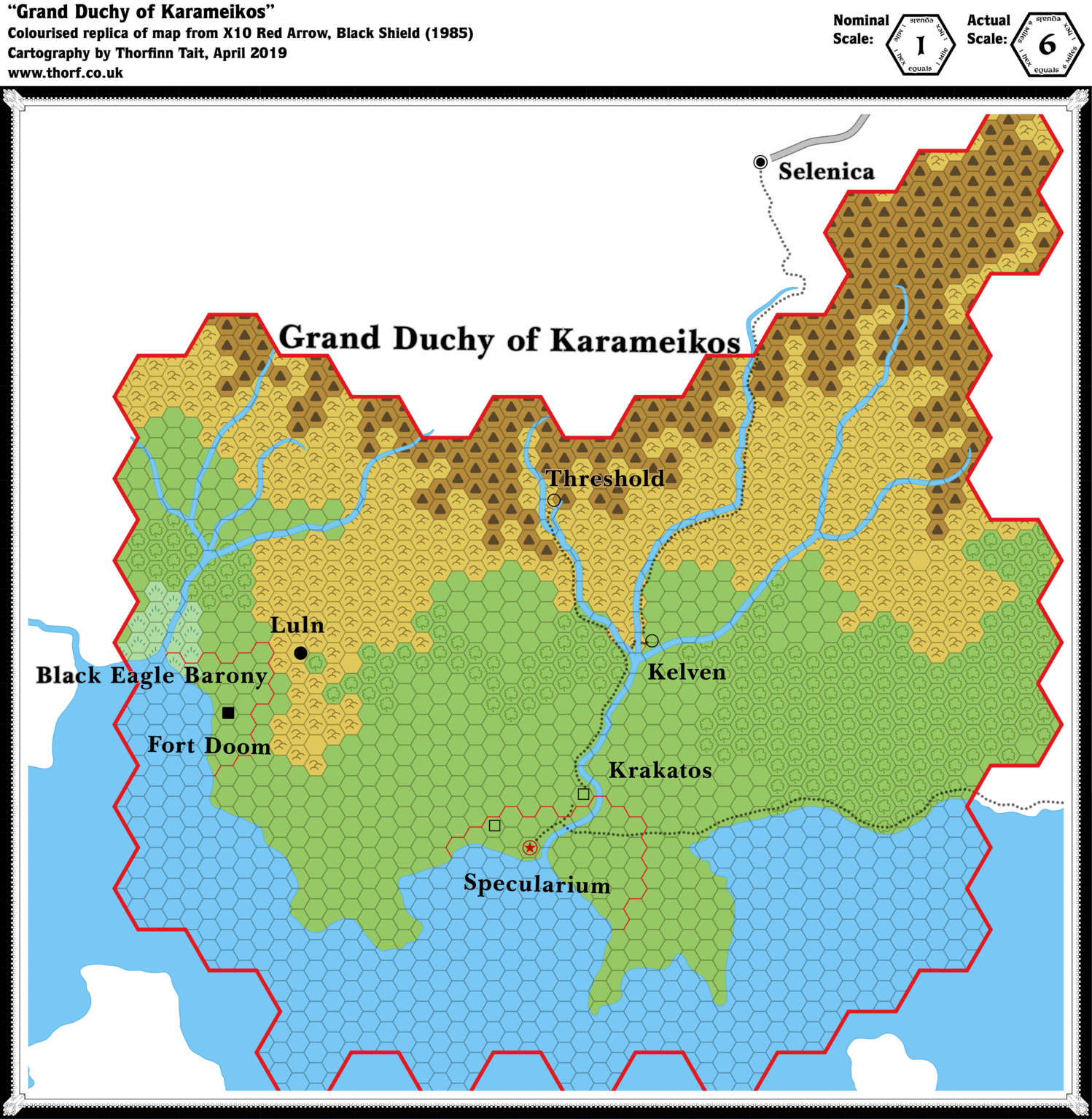 Expert Set (1981) Karameikos, 6 miles/hex | Atlas of Mystara