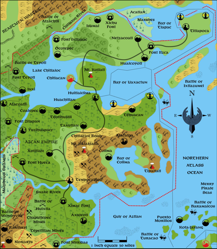Colourised replica of HWR1 Azcan Empire | Atlas of Mystara