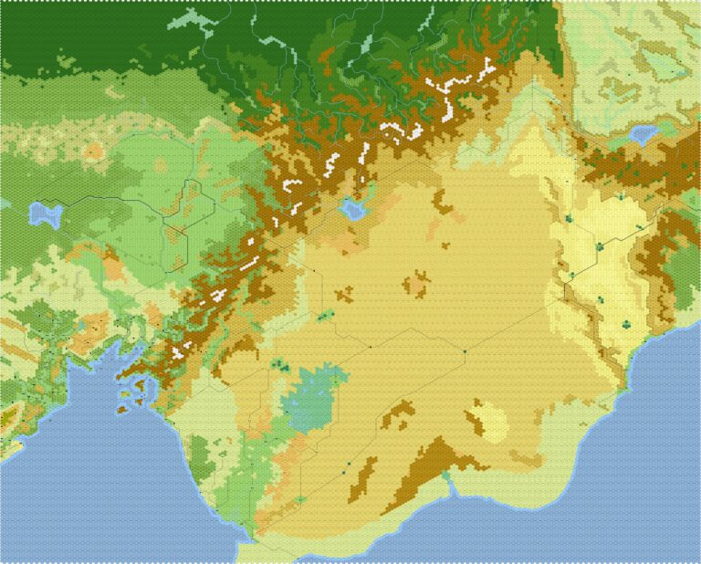Anondson’s Great Waste & Hule, 8 mi / hex | Atlas of Mystara