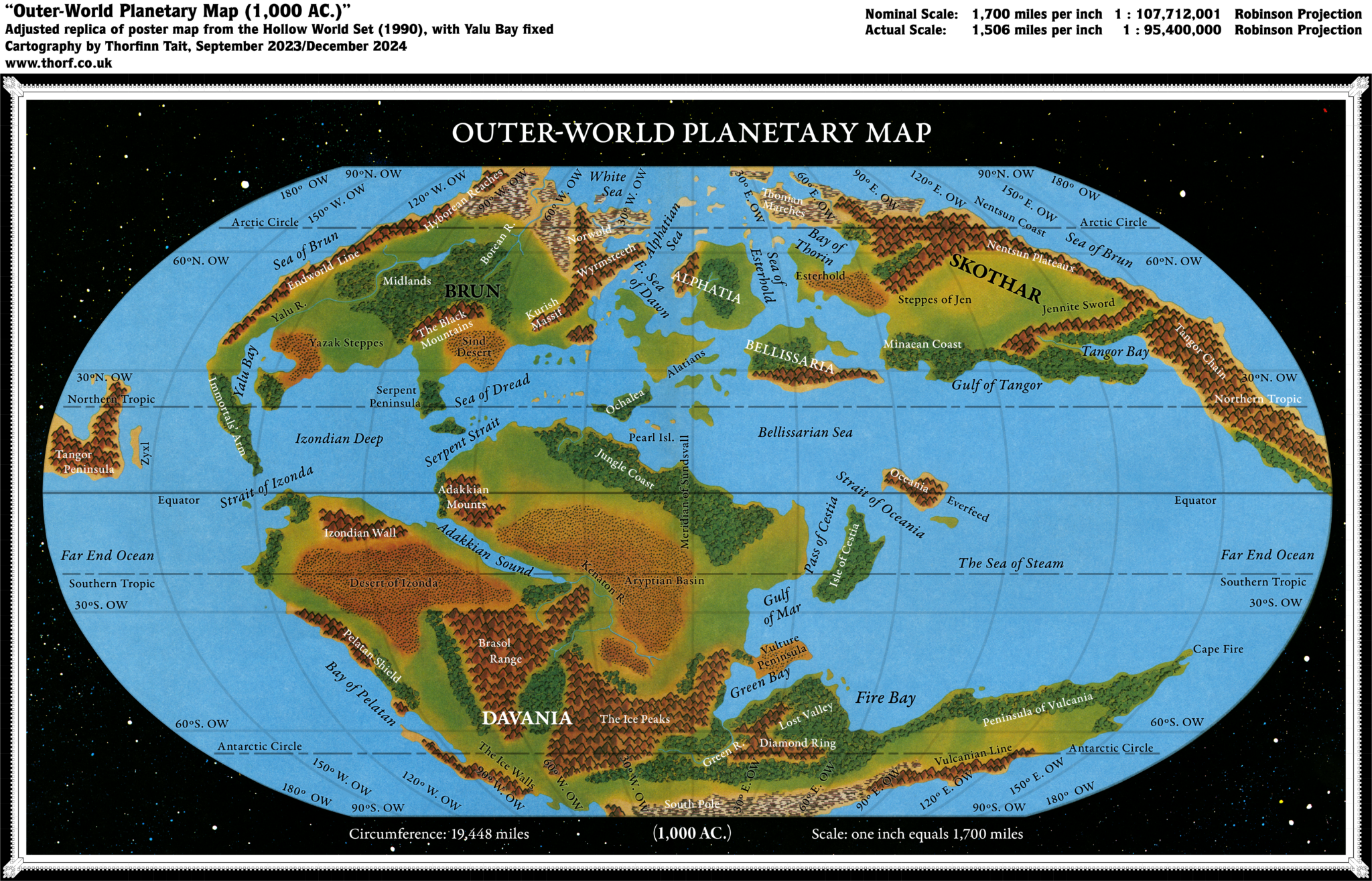 Hollow World Set Outer World Planetary Map v2 | Atlas of Mystara