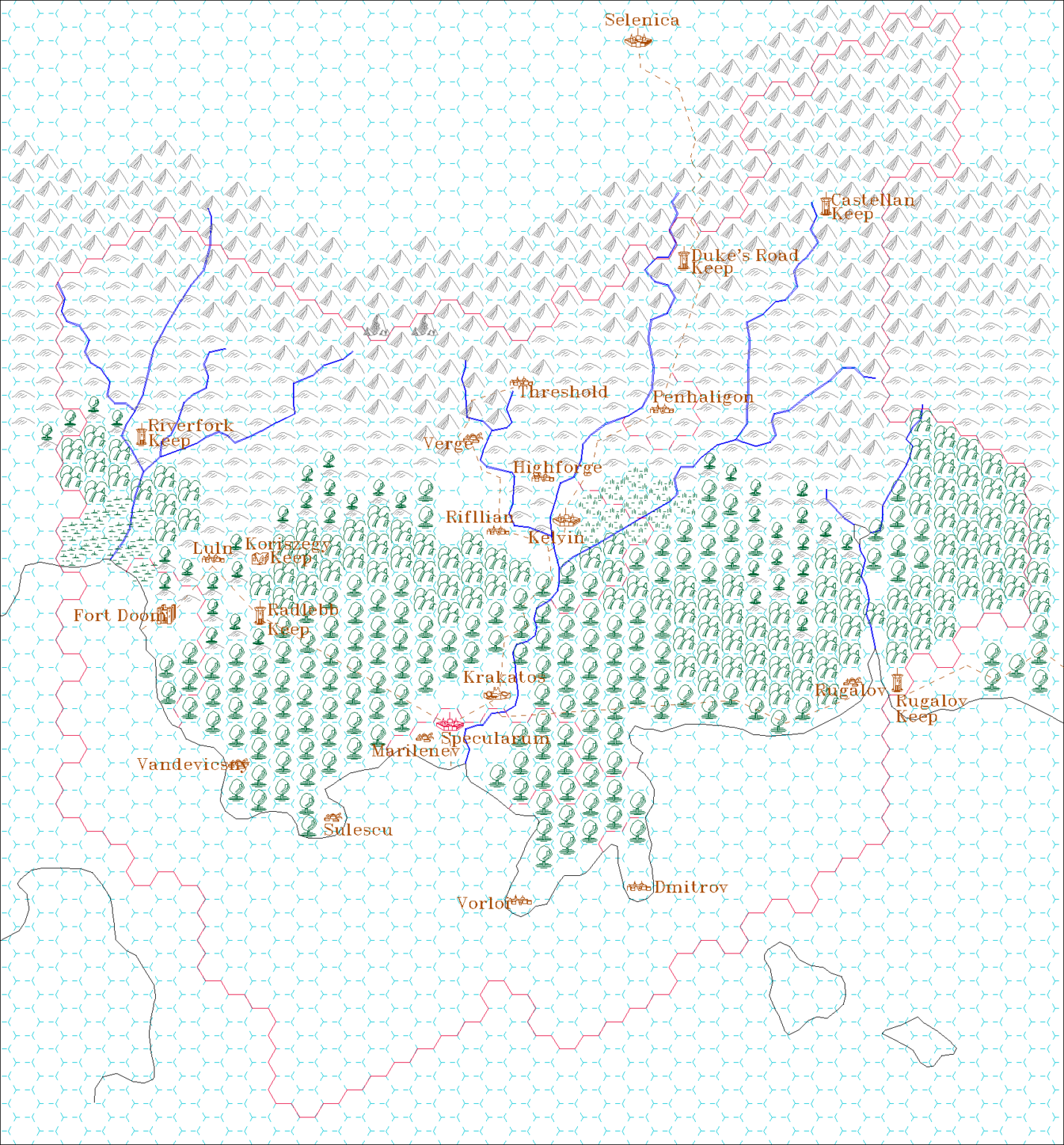 GAZ1 Karameikos, 8 miles per hex | Atlas of Mystara
