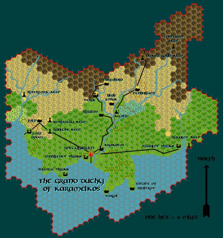 Karameikos, 8 miles per hex | Atlas of Mystara