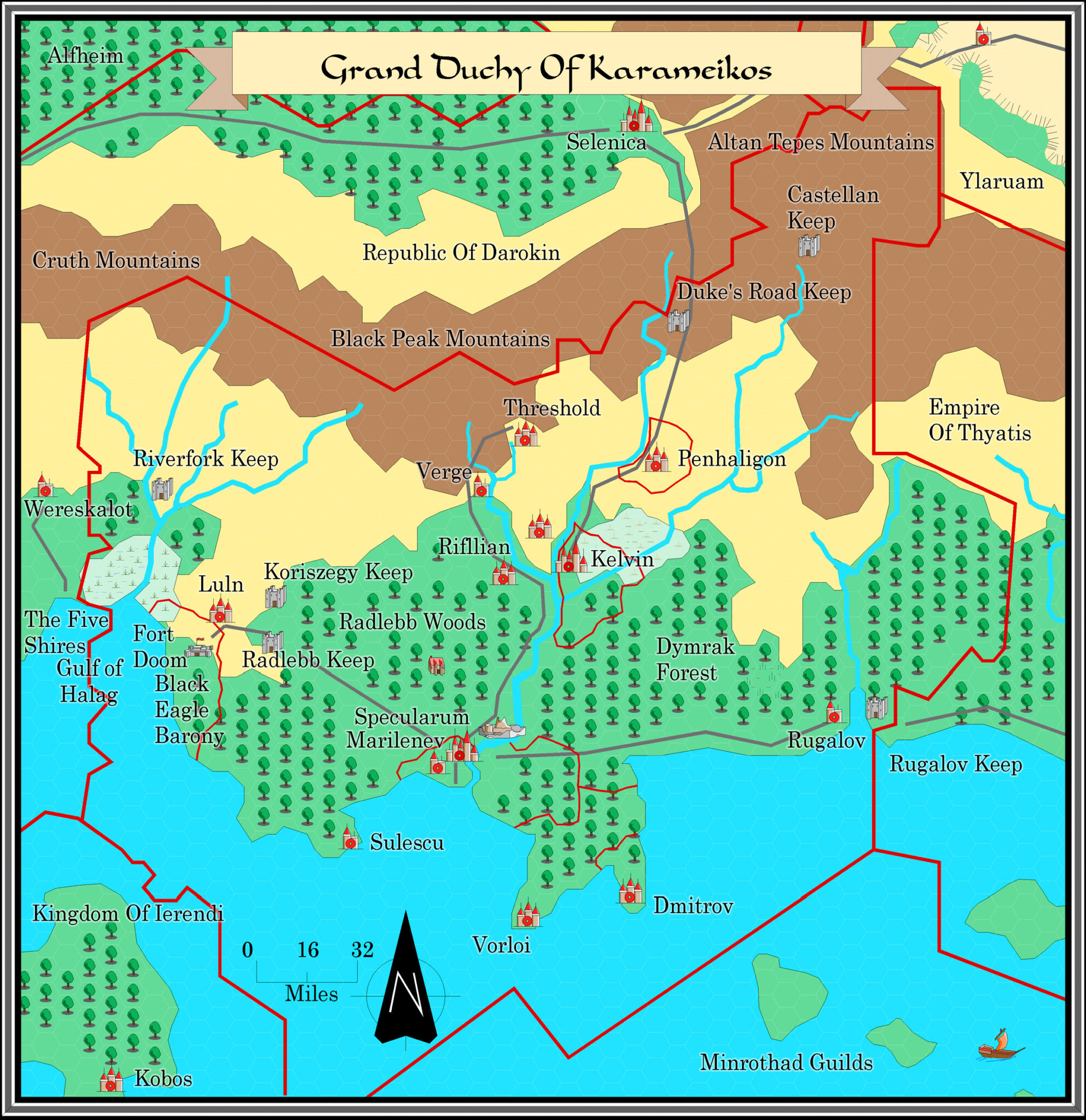 Karameikos, 8 miles per hex | Atlas of Mystara