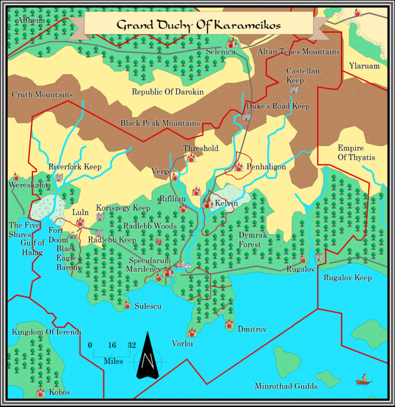 GAZ1 Karameikos, 8 miles per hex | Atlas of Mystara