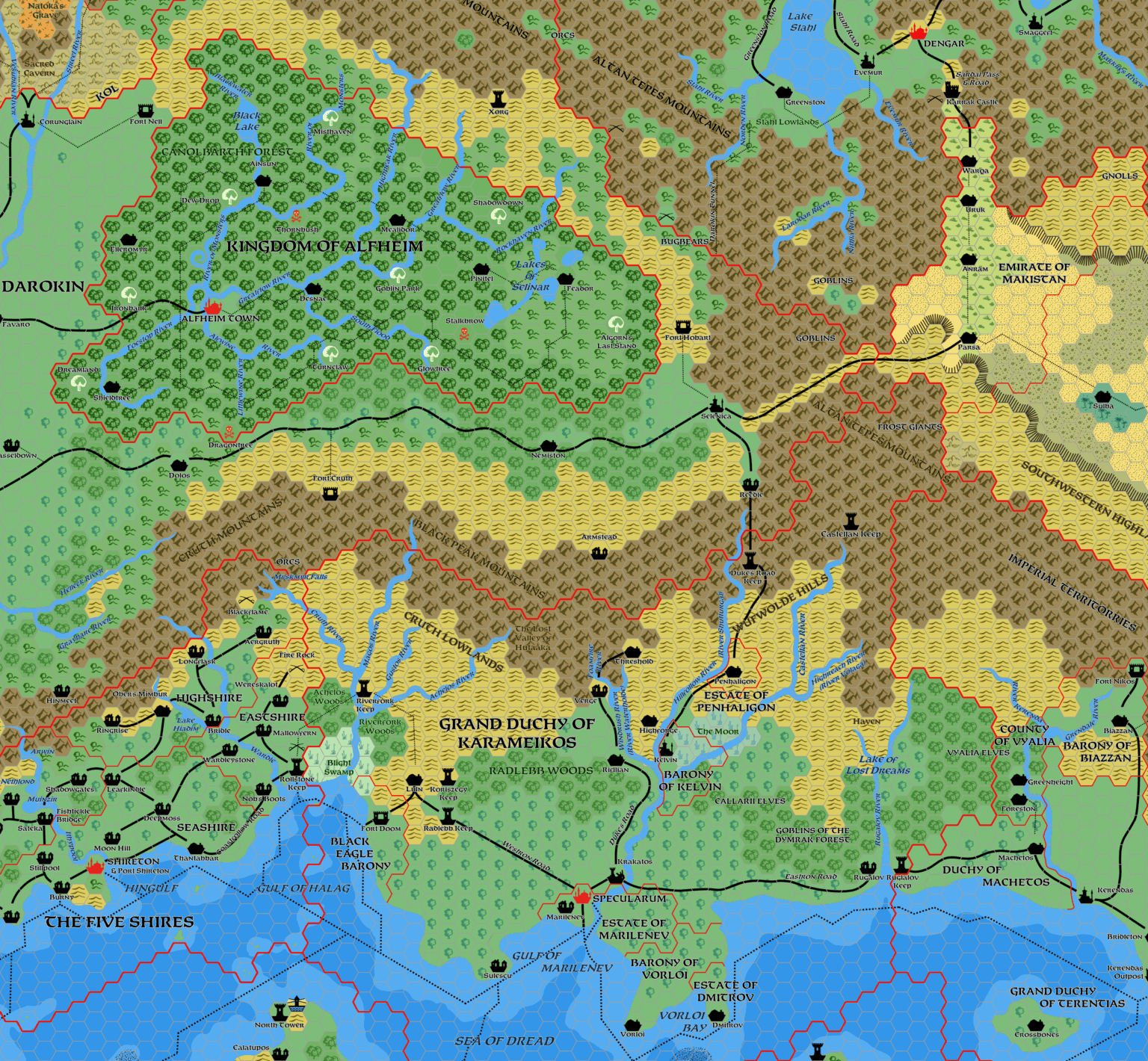 Mark’s Karameikos, 8 miles per hex v2 | Atlas of Mystara