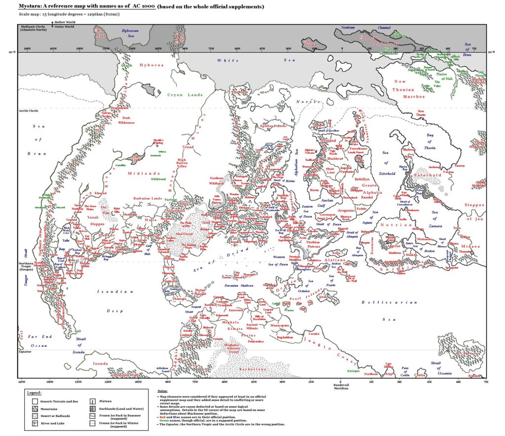 Mystara Reference Map with Names by Michele Carpita, May 2008 | Atlas ...