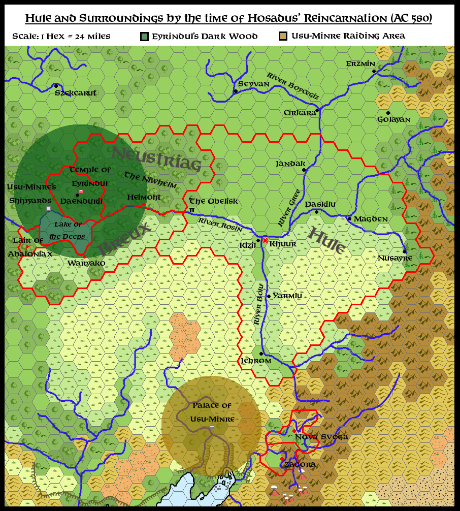 LoZompatore’s Hule 580 AC, 24 miles per hex | Atlas of Mystara
