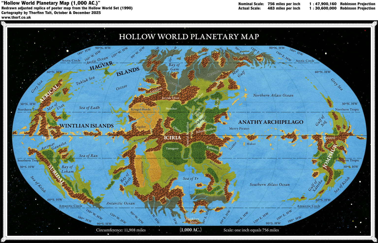 Hollow World Set Hollow World Planetary Map Redrawn | Atlas of Mystara