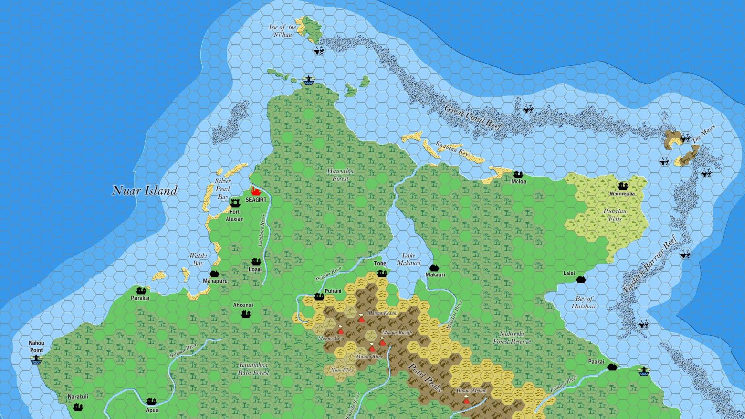 Ramelin’s Nuar, 8 miles per hex | Atlas of Mystara